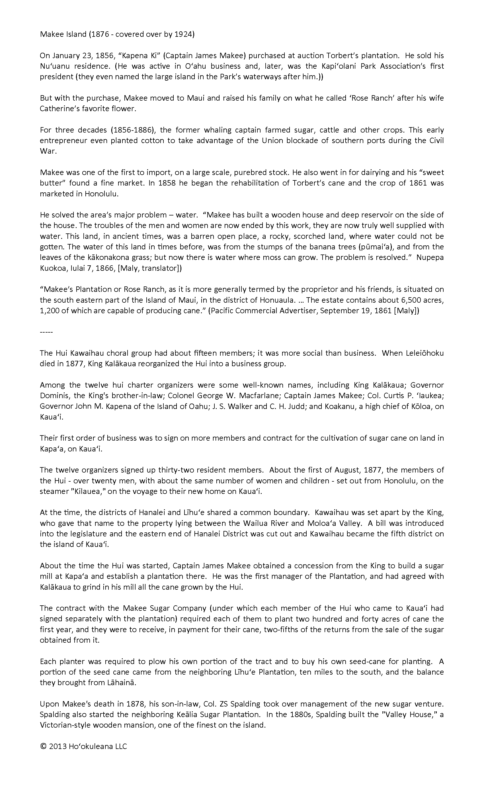 Makee-Island | Hoʻokuleana LLC